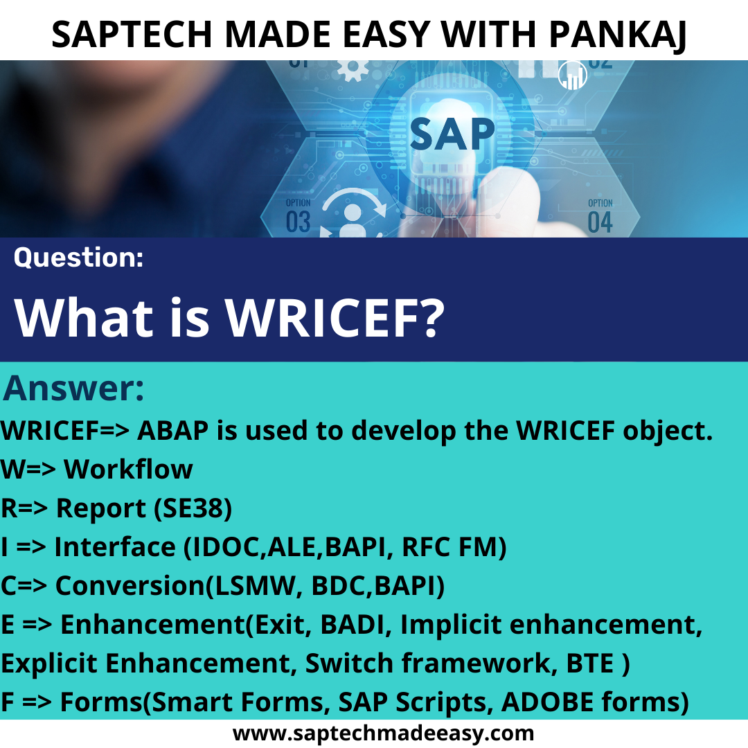 What is WRICEF? | SAP ABAP Interview Question And Answer