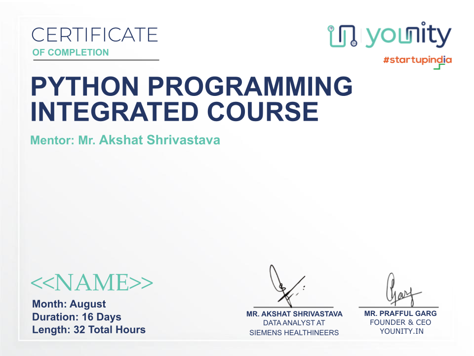 Python Programming Integrated Pre Recorded Course