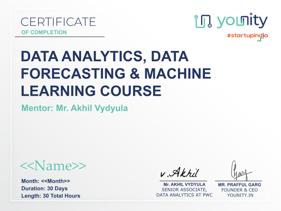 Data Analytics, Data Forecasting & Machine Learning Integrated Pre ...