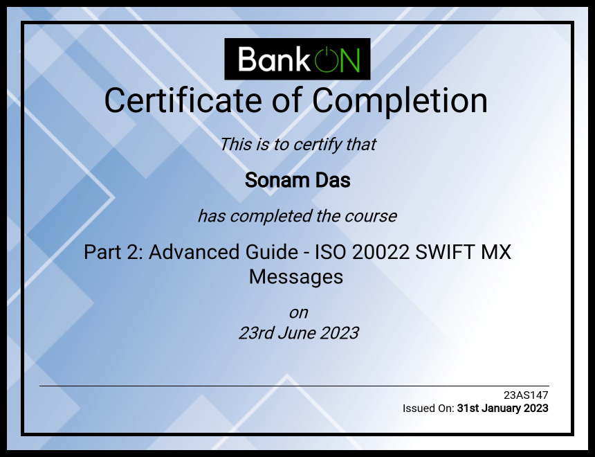 SWIFT MT and ISO 20022 MX Message Types | Course Package | BankON