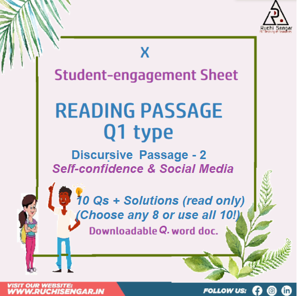 2 Reading Passages Q1 & Q2 -Class X