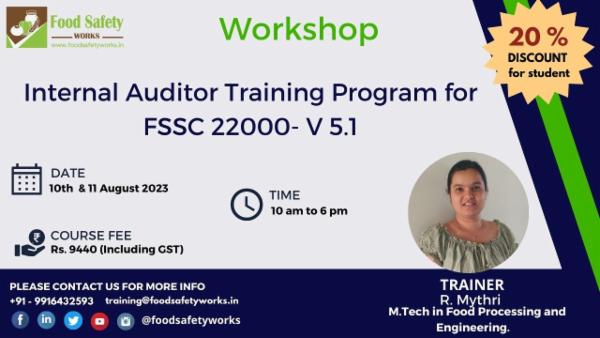 WorkShop: Internal Auditor Training Program for FSSC 22000- V 5.1