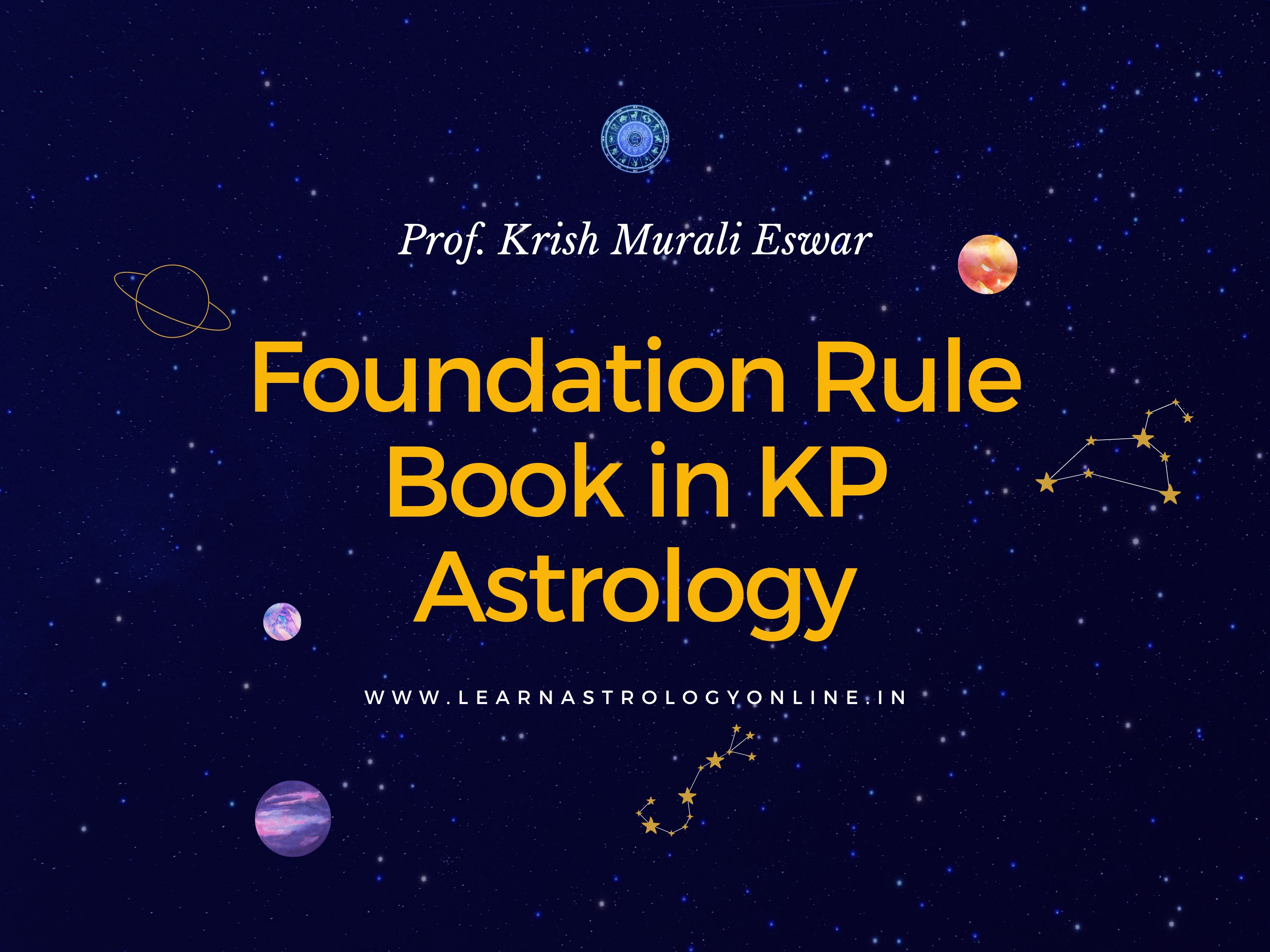 KP Astrology Rules For Foundation Course
