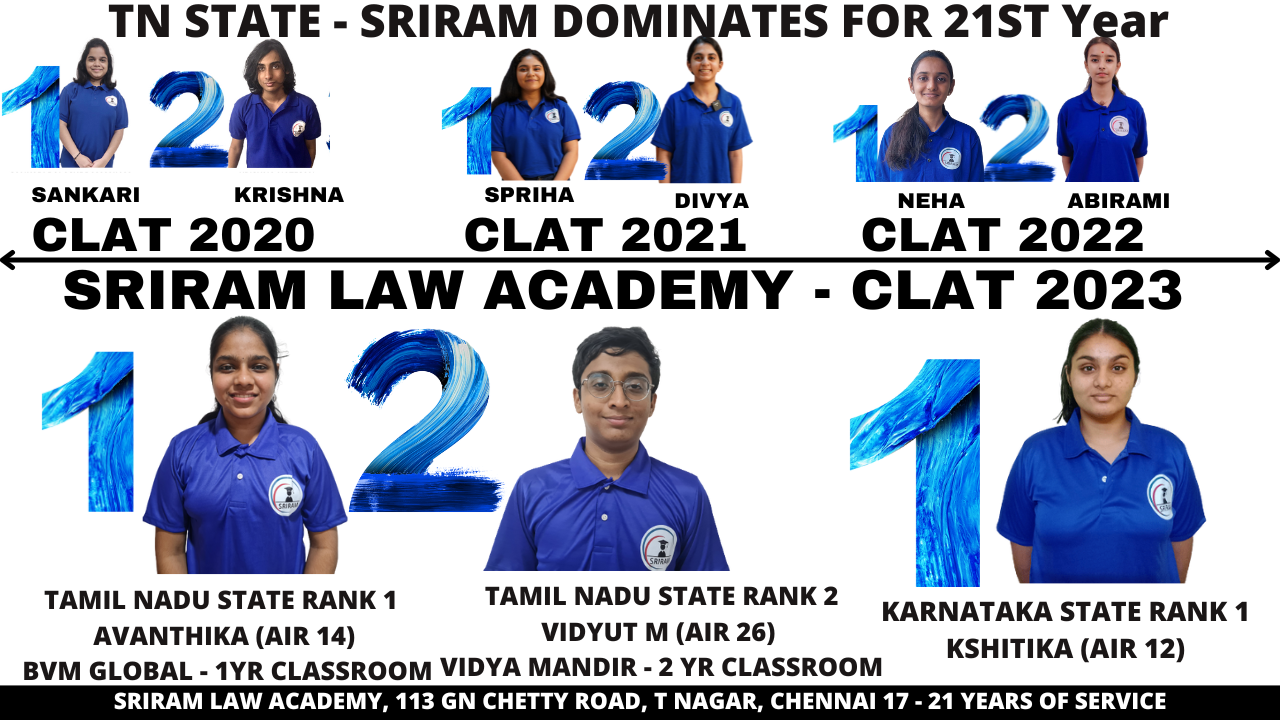 SRIRAM LAW ACADEMY- Best CLAT Coaching in Chennai - 8 Time CLAT AIR 1 - Highest Selections from ...