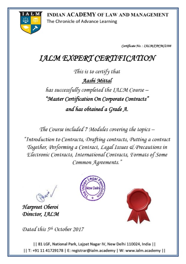 IALM Premier Indian institute For Law & Management Courses