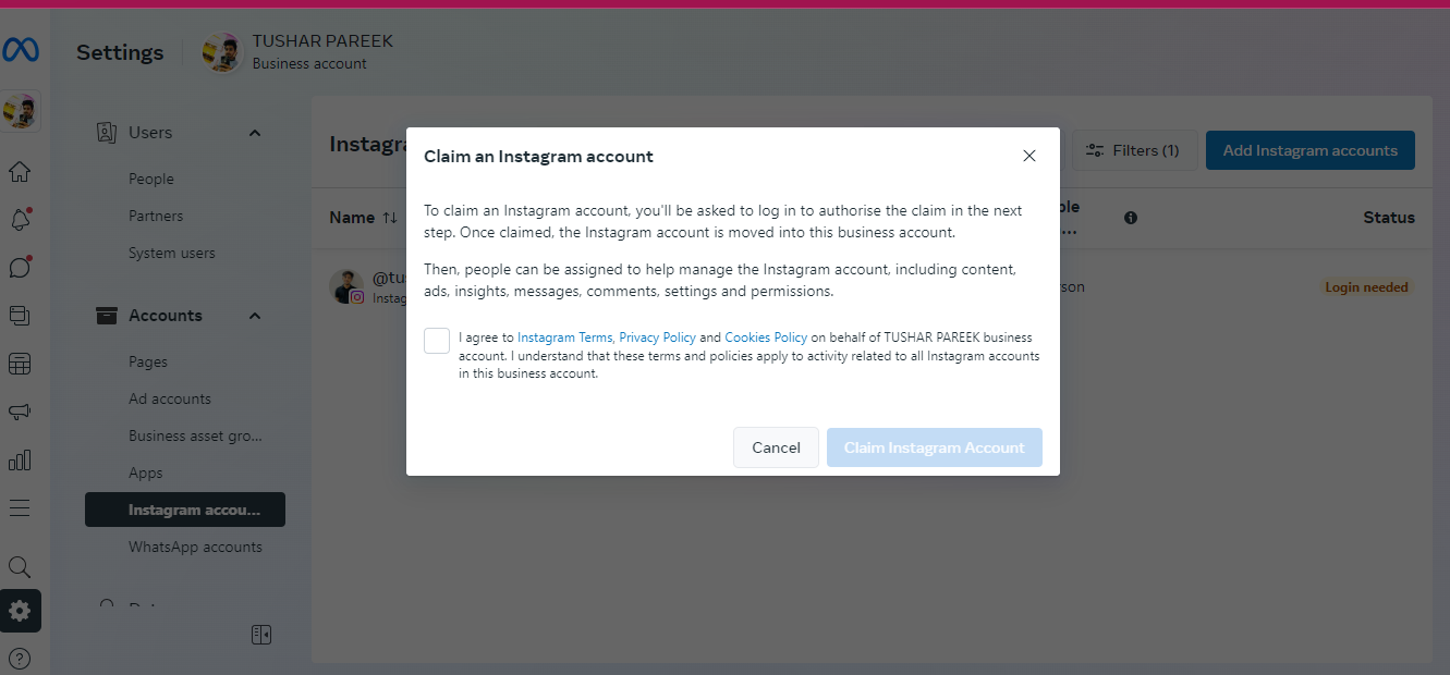 How to add different assets in the business manager.