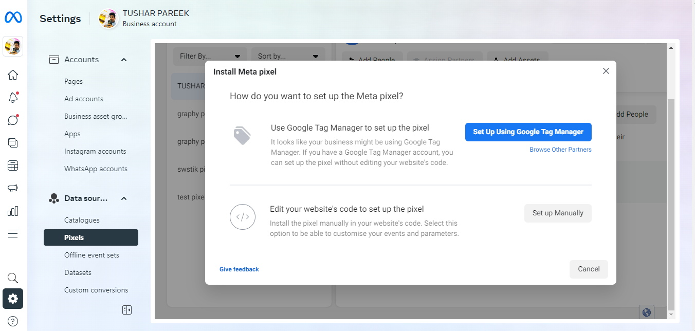 How to set up conversion tracking on a graphy website using facebook pixel