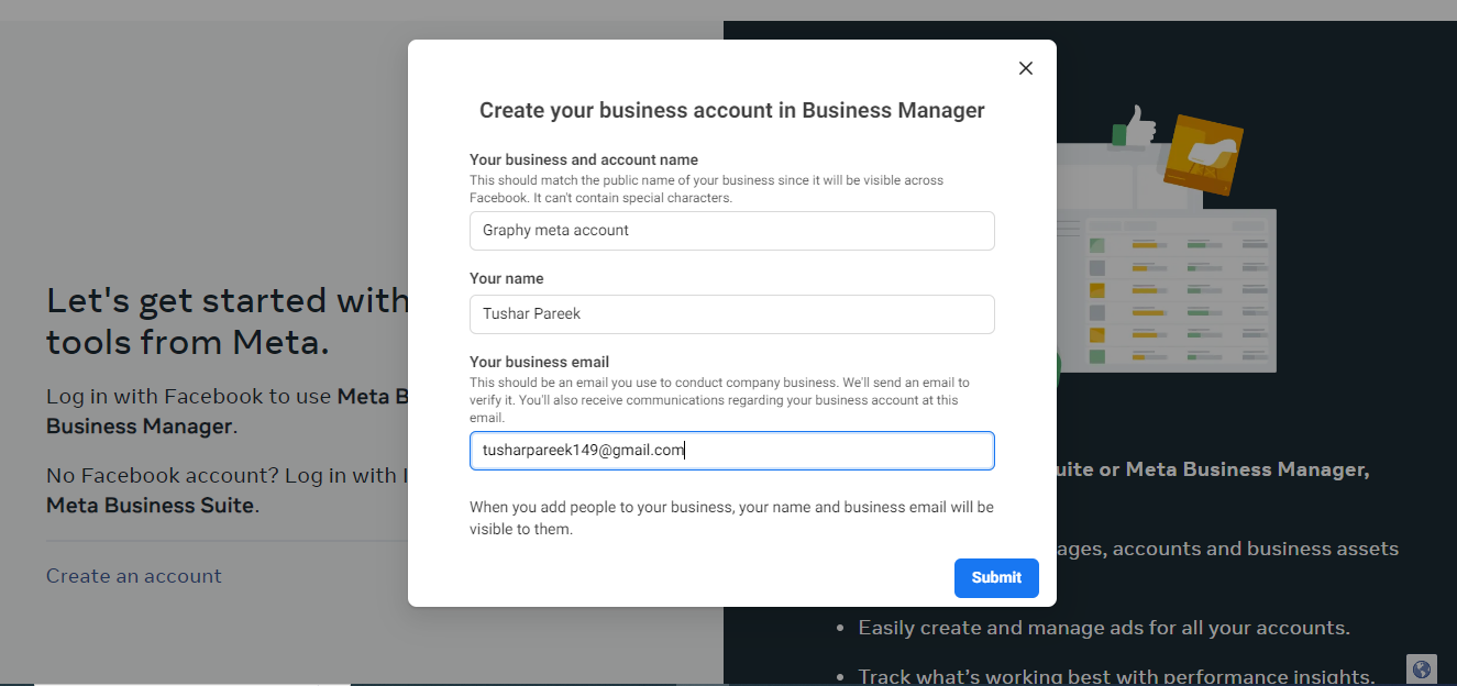 How to create meta business manager.