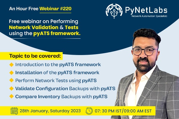 Free Webinar On “performing Network Validation And Tests Using The Pyats
